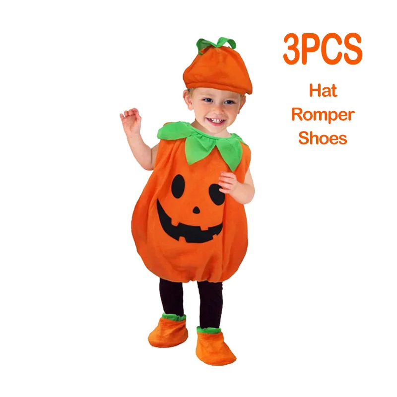 Pelele de Halloween para niños pequeños, traje de calabaza de una pieza ...