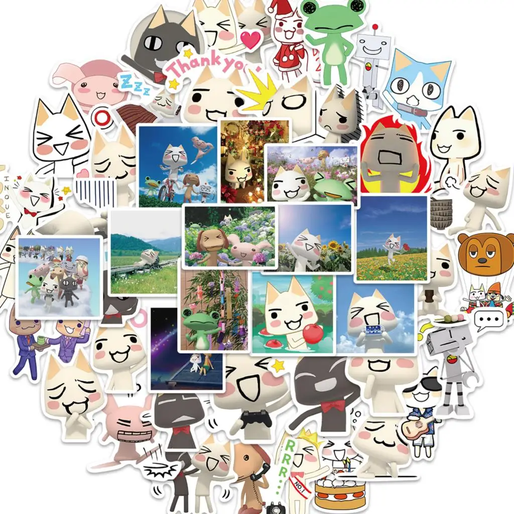 10-50PCS-Toro-Inoue-Cat-Kawaii-Stickers-Catoon-Waterproof-Graffiti ...