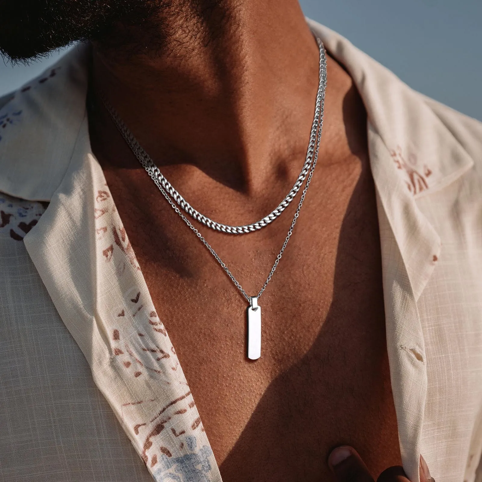Vertical Bar Stacked Necklaces for Men Boys Stainless Steel Cuban Chain Twisted Rope Chain Collar Stylish Jewelry Sets Gifts AliExpress 36