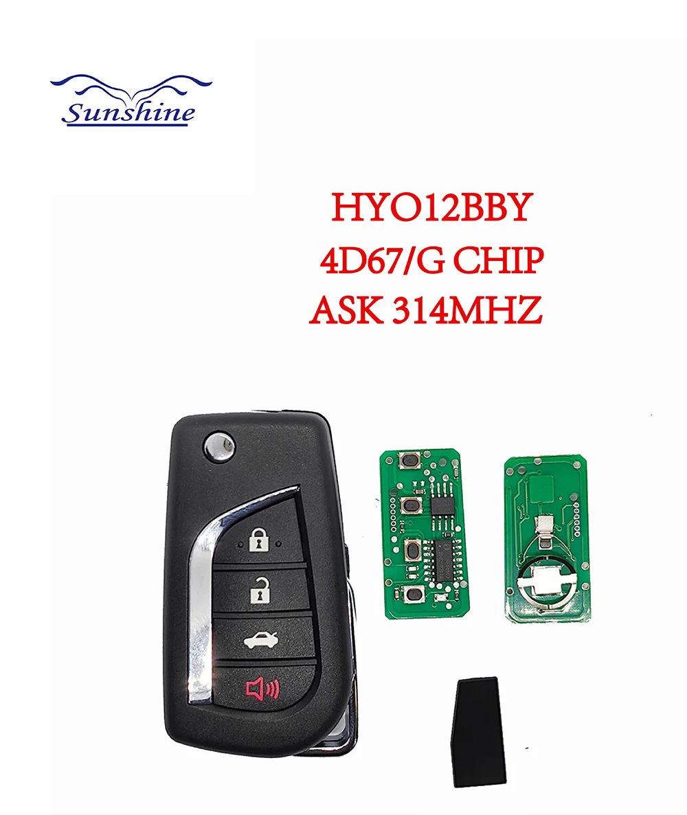 Sunshine Upgrade Flip HYQ12BBY Car Key Remote Fob 314Mhz 4D67/G Chip ...