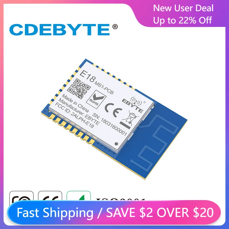 10pc/lot Zigbee Module Cc2530 E18-ms1-pcb Soc Wireless Transceiver 2 ...