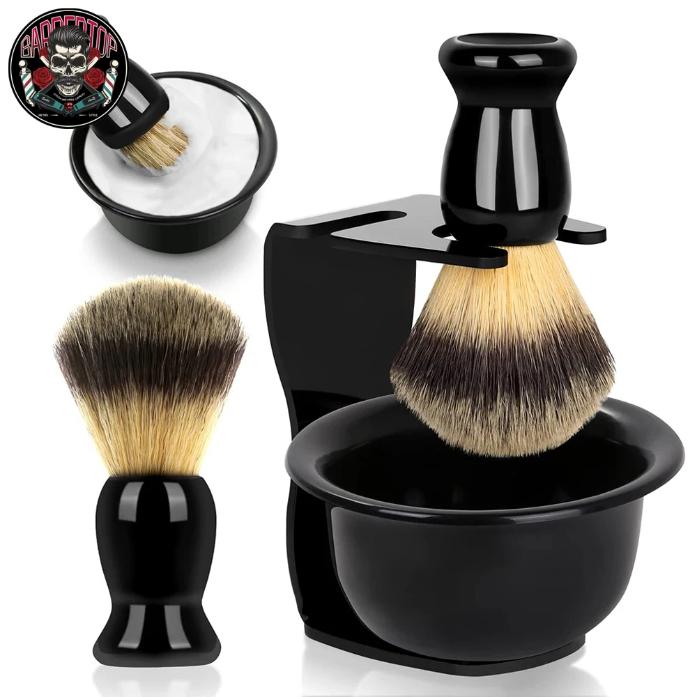 3 In 1 Mens Shaving Brush Bowl Set Stainless Steel Shaving Bowl Durable ...