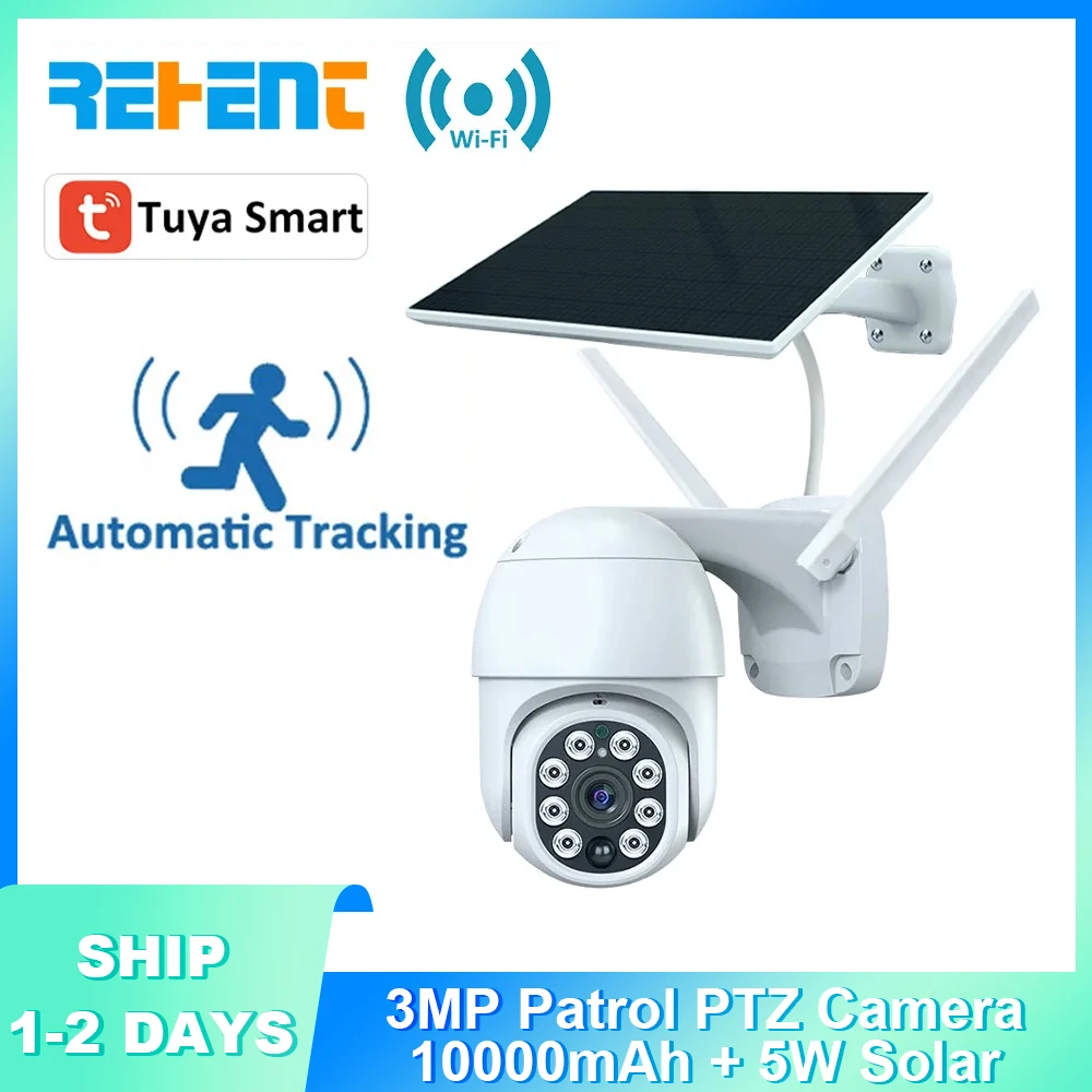 Outdoor-10400mAh-Battery-REHENT-3MP-WIFI-Wireless-Alarm-Auto-Tracking ...