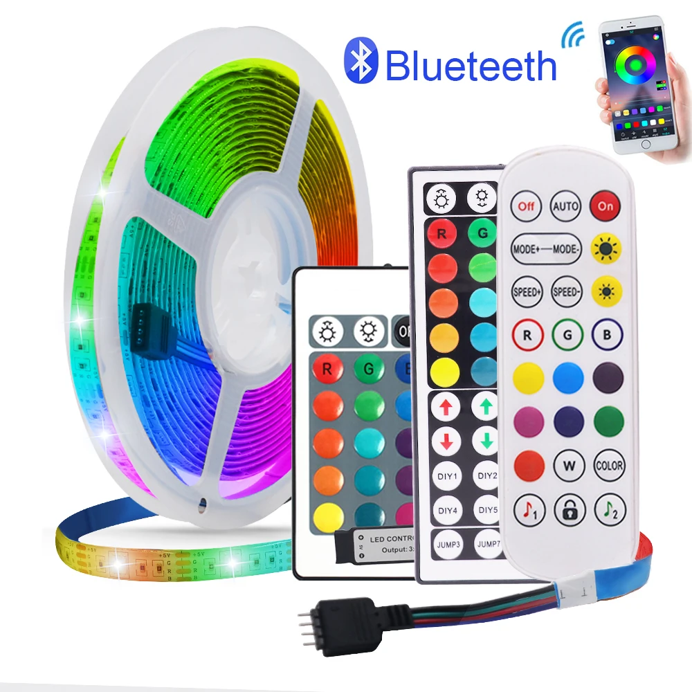 5V-USB-RGB-LED-Strip-Light-5050-24Key-44key-Kit-USB-Power-Bluetooth ...