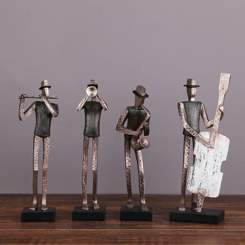 Americano-estilo-arcaico-m-sico-estatuetas-orquestra-tocando-insument ...