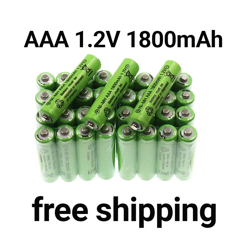 AAA 충전식 배터리, Ni Mh 1.2 V, Nieuwe 100% Aaa 1800 Mah 1.2 V, 충전식 2A 배터리 + 무료 쇼핑| | - AliExpress
