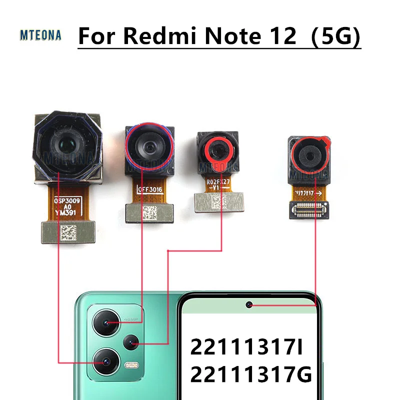 Rear Front Camera For Xiaomi Redmi Note 12 5G Back Selfie Frontal ...