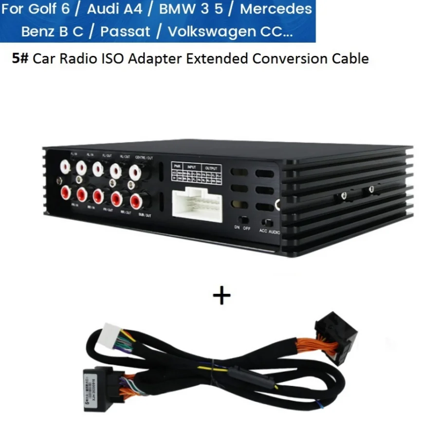 2024 New 90W*4 Car Radio DSP Amplifier With Wiring Harness For Golf 6 ...