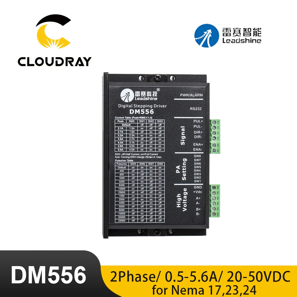 Leadshine Dm556 Stepper Driver 2 Phase 20-50vac 0.5-5.6a For Nema 17 Nema 23 Stepper Motor ...