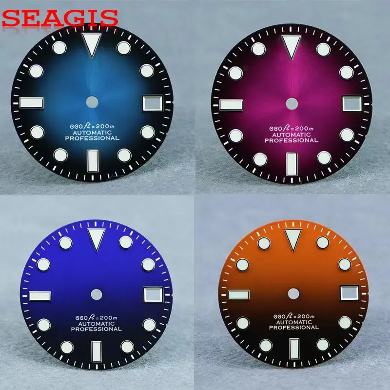 SEAGIS 28.5mm For Sub ariner Dial High quality Sunburst Gradual Color ...