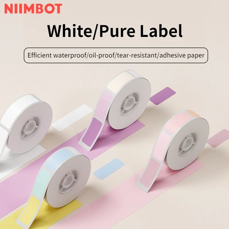 NiimBot-D11-White-color-transparent-Label-Printing-Paper-Name-Sticker-Waterproof-Self-adhesive ...