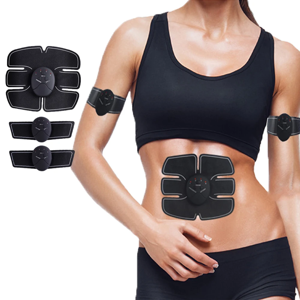 EMS Smart ABS stimülatörü Abdominal kas eğitim pedi vücut Fit zayıflama eğitmeni kol tahmin ...
