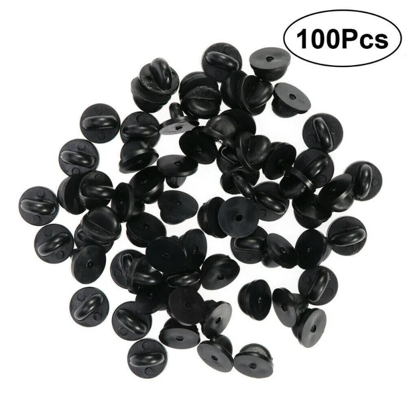 25-50-100Pcs-PVC-Rubber-Pin-Backs-Butterfly-Clutch-Tie-Tack-Lapel ...