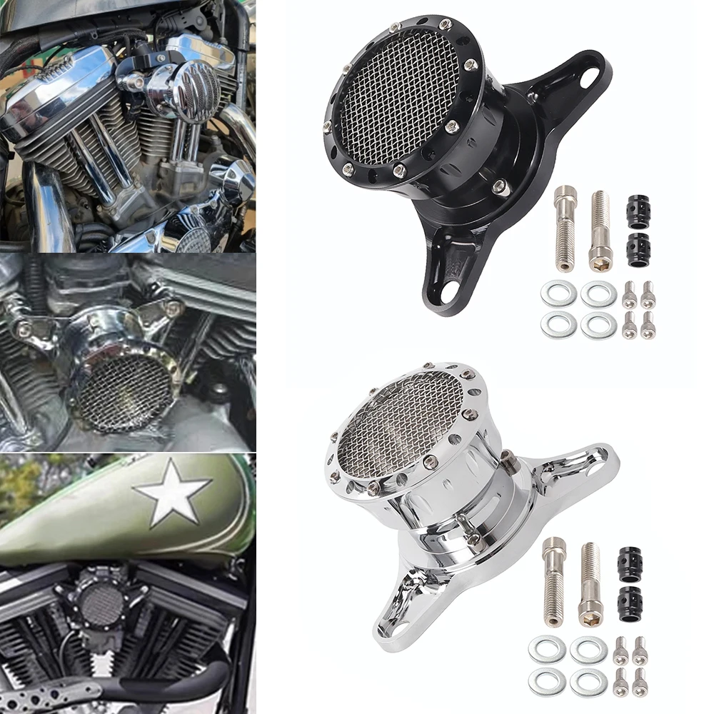 Motorcycle Velocity Stack Air Cleaner Intake Filter Chrome/ Black ...