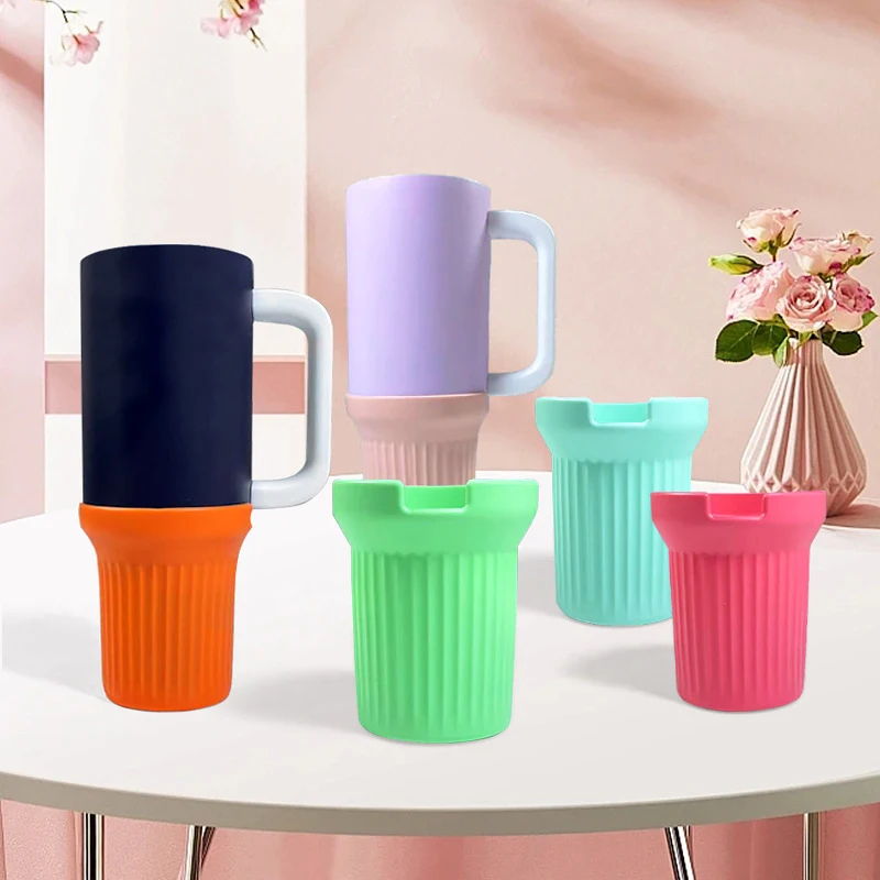 Silicone-Cup-Protective-Sleeve-Cushion-For-Stanley-Tumbler-With-Handle ...
