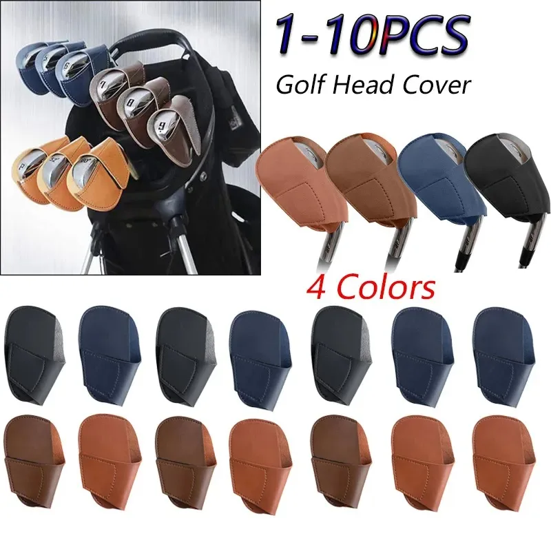 1-10pc-Golf-Head-Cover-Portable-PU-Golf-Club-Iron-Head-Sleeve-Golf ...