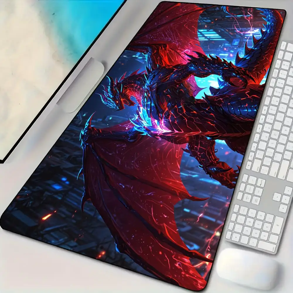 Lava Stone Cool Dragon Warrior Mouse Pad Desk Mat with Stitched Edges ...