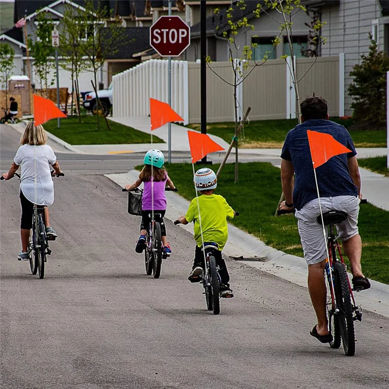 Bike Safety Flag With Pole Reflective Bike Trailer Safety Flag With ...