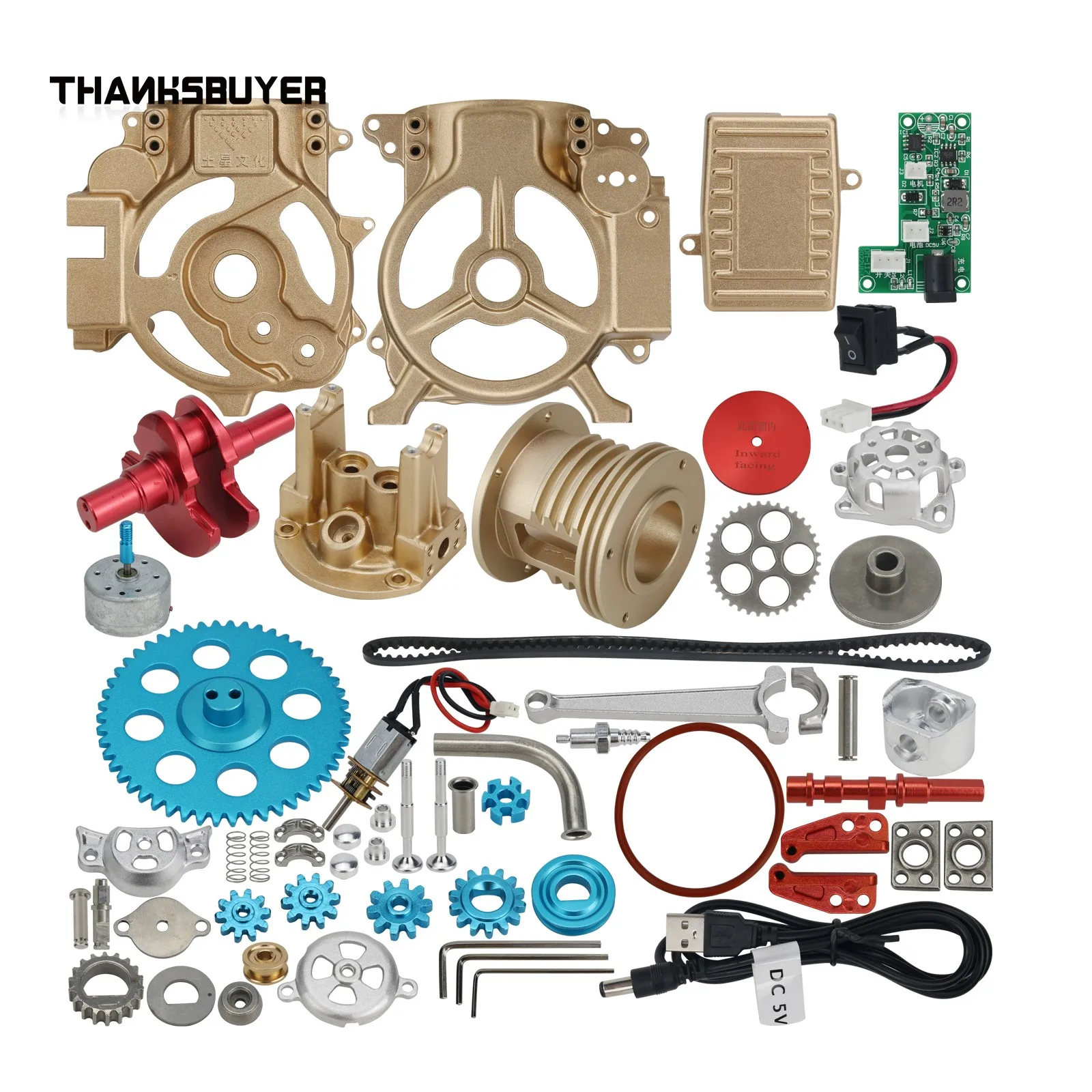Single-Cylinder-Engine-Assembly-Kits-Car-Engine-Model-Kit-Unassembled ...