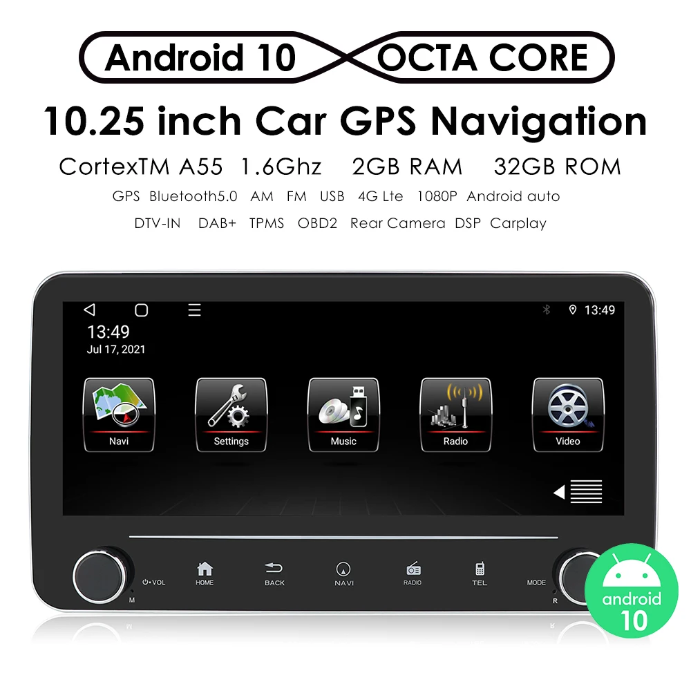1DIN-Android-10-Car-Radio-Multimedia-Video-Player-10-25-Universal-GPS ...
