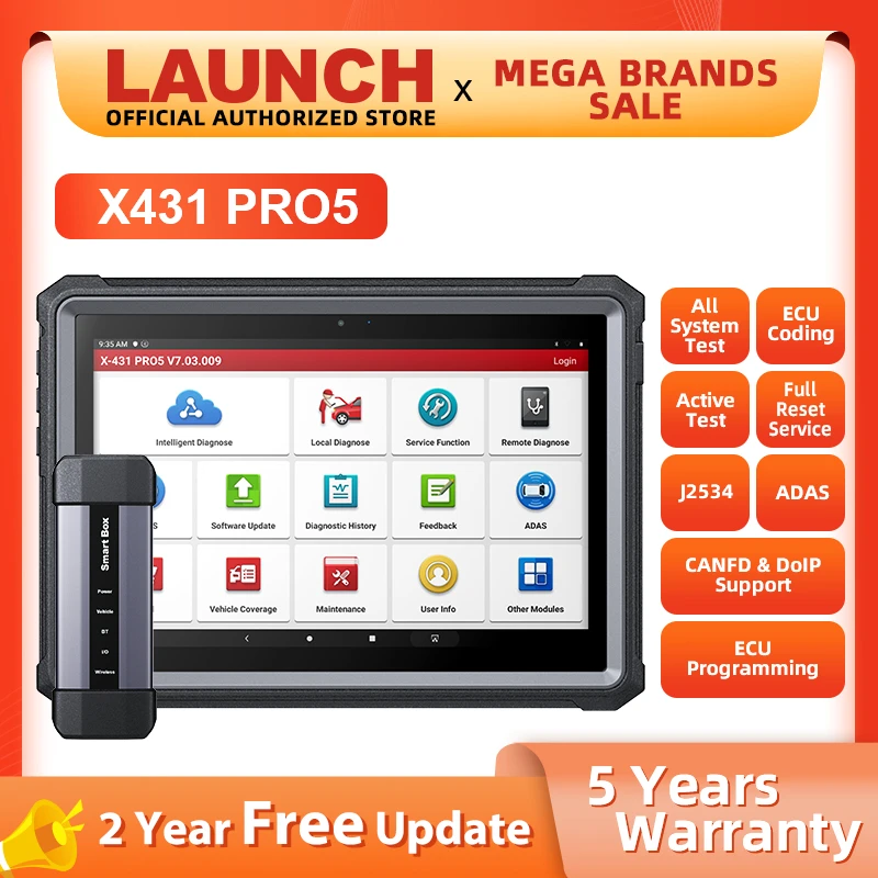 Launch X431 PRO 5 PRO5 Car Diagnostic Tools J2534 SmartBox Programming Auto OBD2 Scanner ...