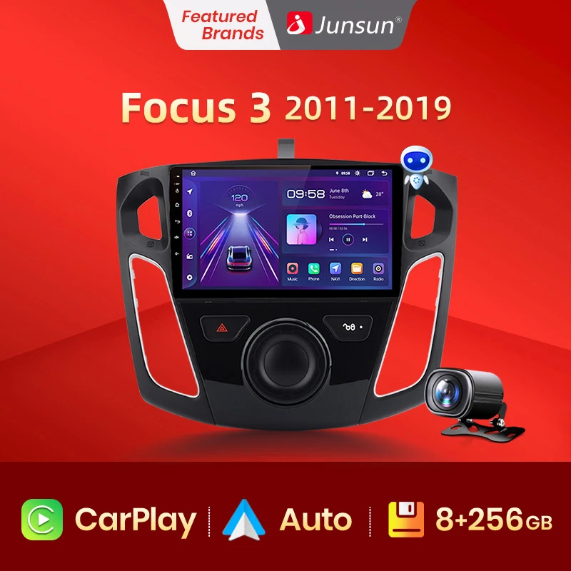 Junsun V1pro Ai Voice 2 Din Android Auto Radio For Ford Focus 3 2011 2012 2013-2019 Carplay Car ...