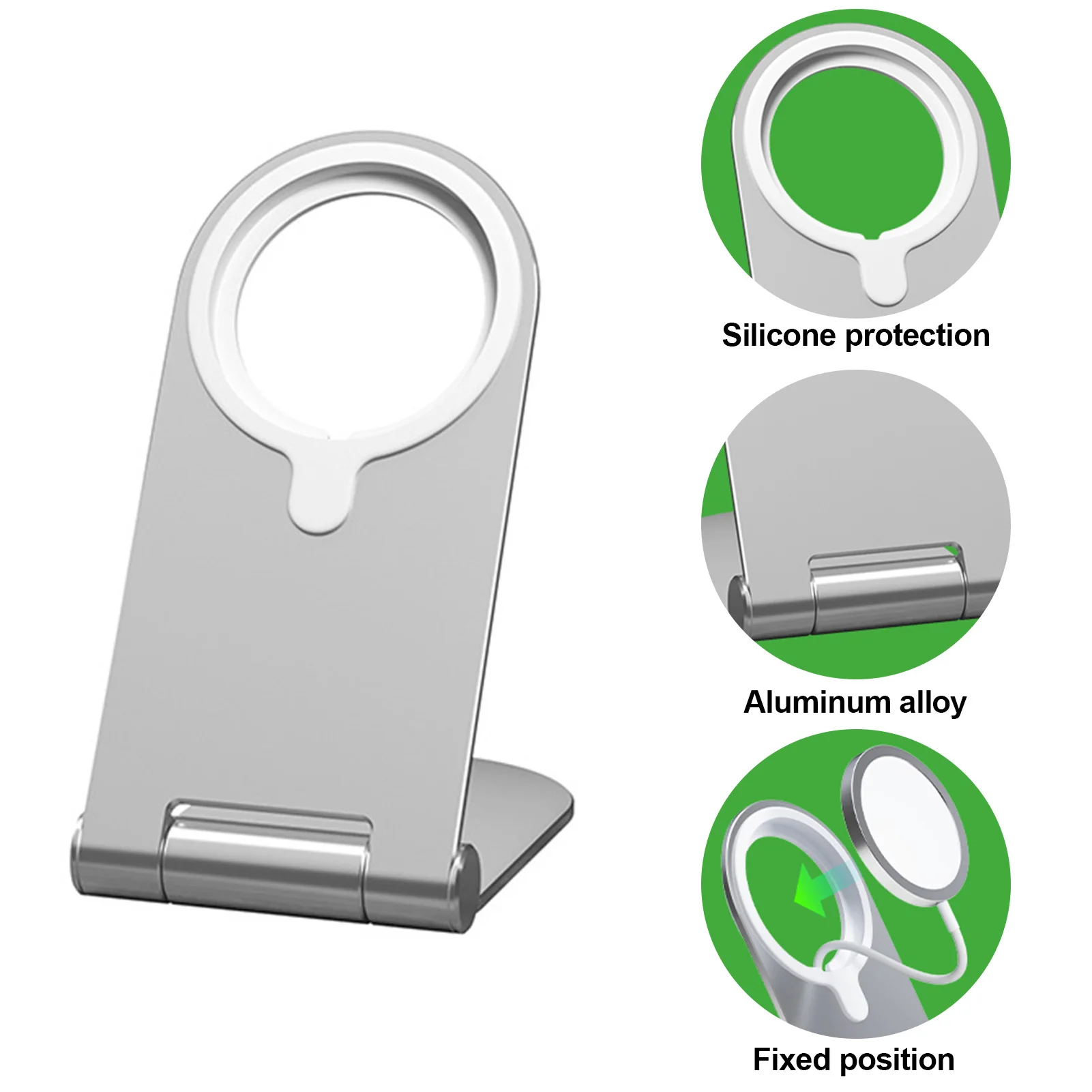 For MagSafe Charger Desktop Mount Folding Phone Stand Holder Wireless ...