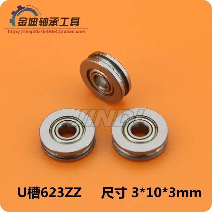 10Pcs External Diameter Bring V/U Type Groove Go Line Pulley Bearing ...