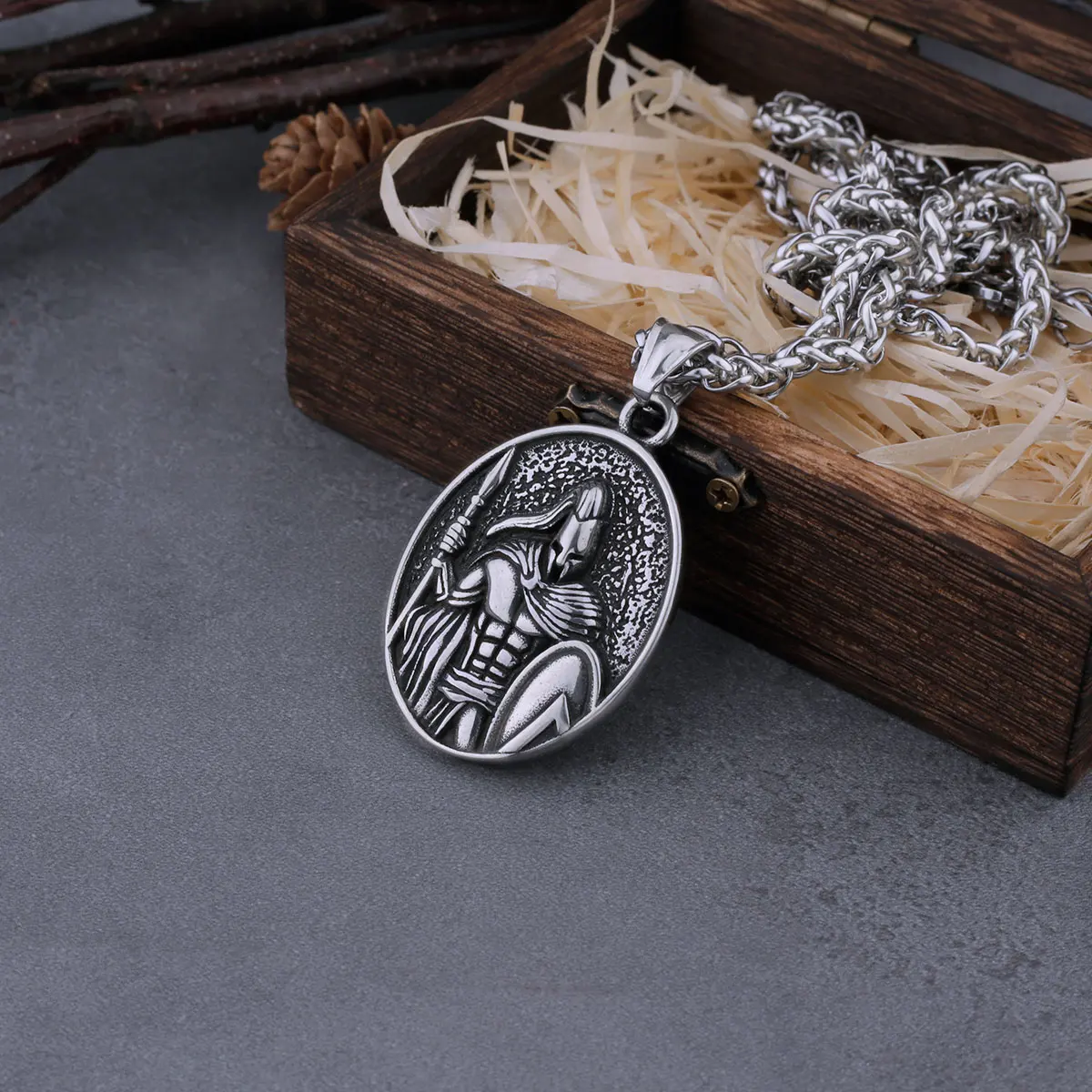 Vintage-Spartan-Warrior-Shield-Necklace-Men-Ancient-Greek-Warrior-Punk ...