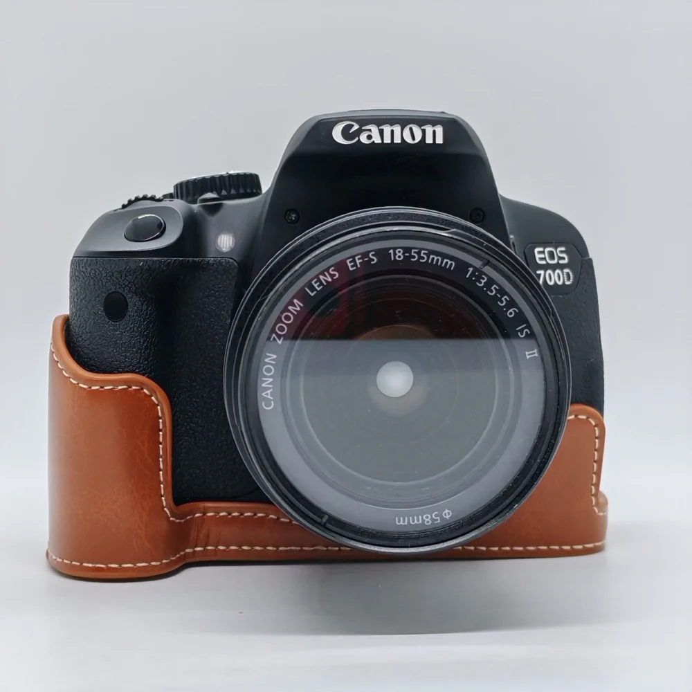 For Canon EOS 760D 750D 700D 650D 600D PU Leather Bag Half Body Cover ...