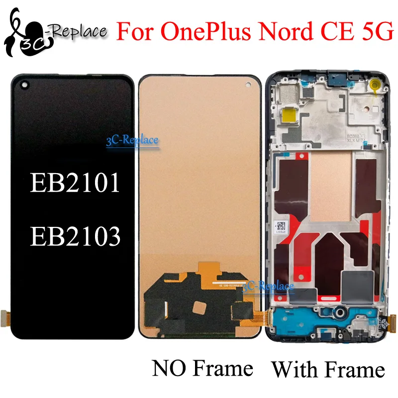 OnePlus Nord CE 5G EB2101 EB2103 노드 코어 5G LCD 디스플레이 터치 스크린 디지타이저 어셈블리 ...