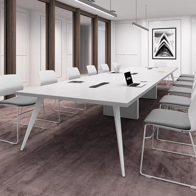 Work White Conference Tables Coffee Meeting Square Large Office Desk ...