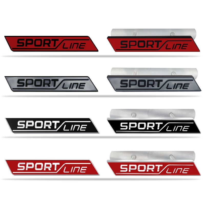 3d Metal Sticker Grille Sport Line Emblem Decoration Rear Trunk Badge ...
