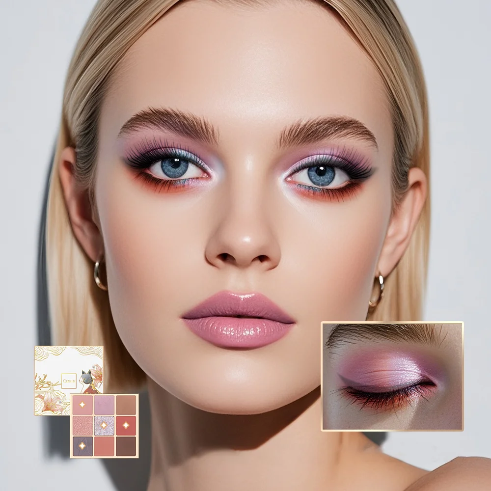 CATKIN Makeup 9 Colors Eyeshadow Palette, Matte and Glitter Eyeshadow ...