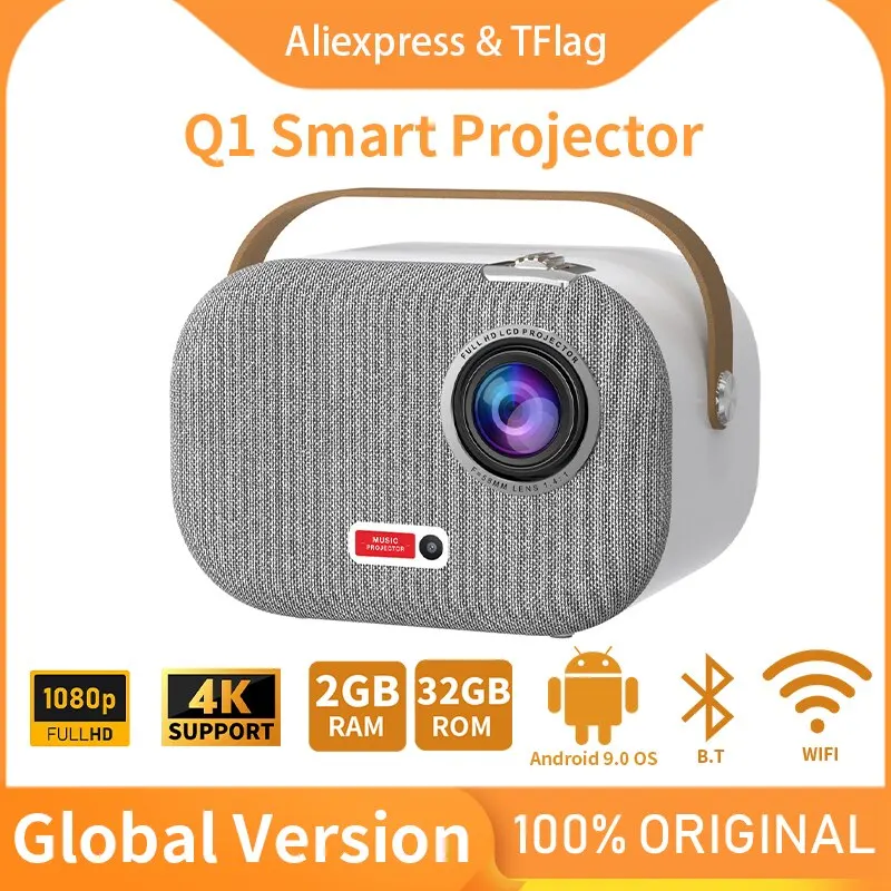 Global Tflag Q1 Projector Portable Mini Full Hd 1080p 4k Smart Android ...