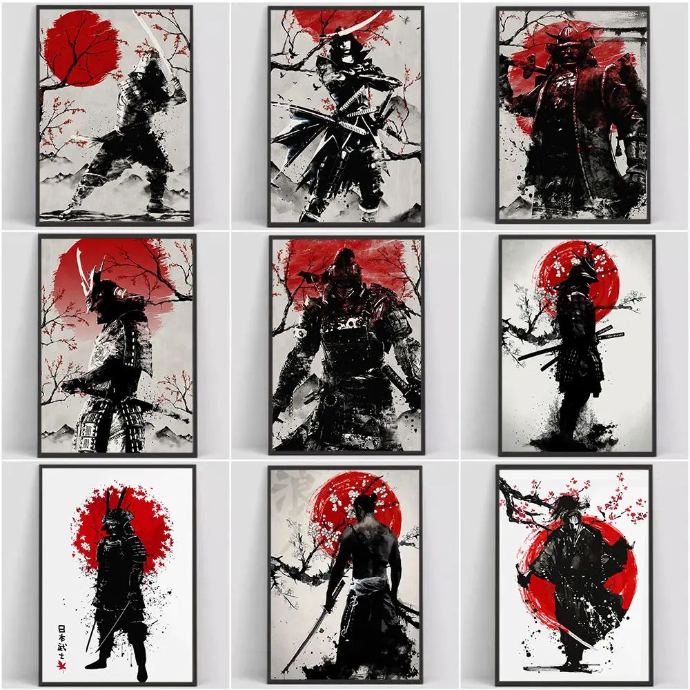 Japanese-Anime-Samurai-Characters-Posters-and-Prints-Canvas-Painting ...