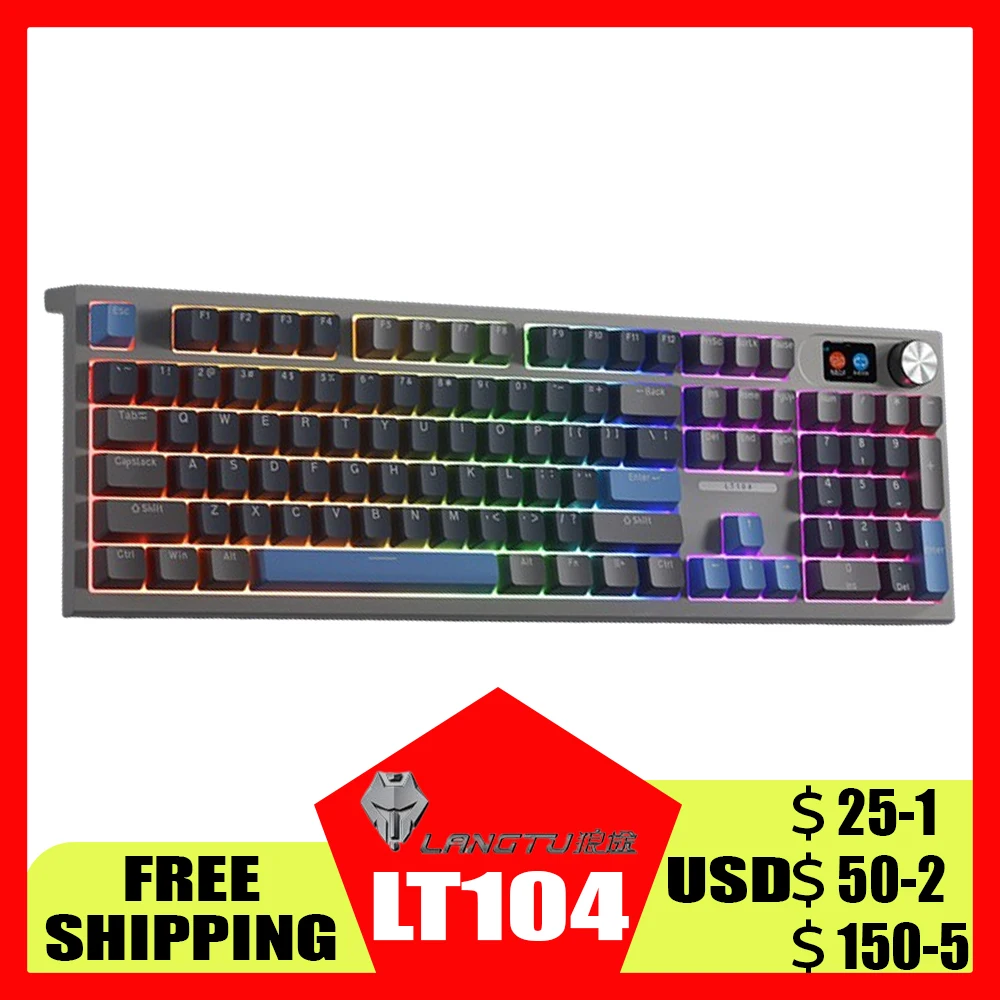 Langtu-Lt104-Mechanical-Keyboard-2-4G-Wireless-Bluetooth-104Key-HotSwap ...