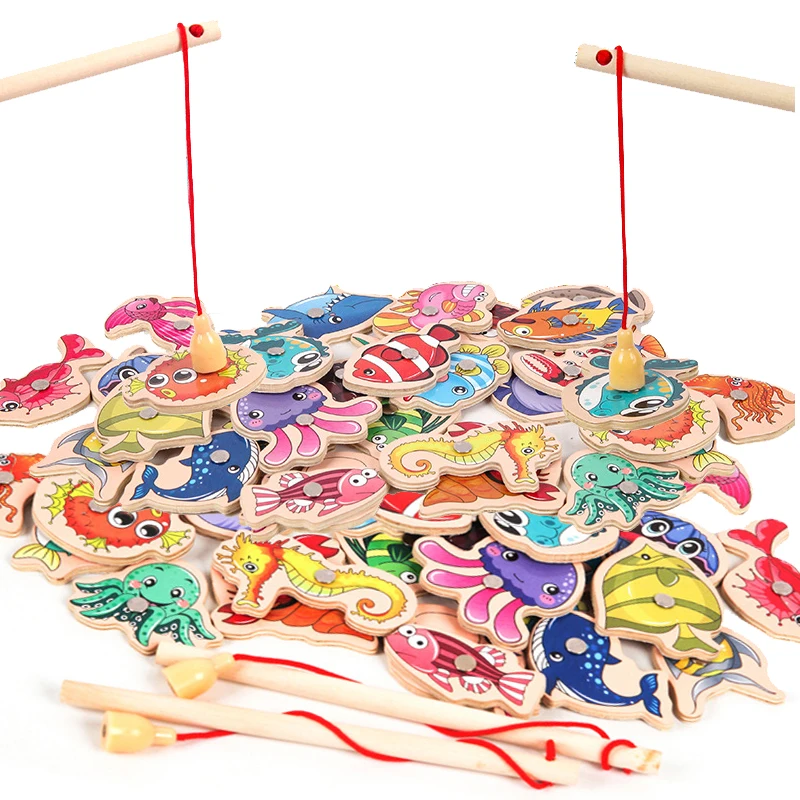 Montessori-Educational-Wooden-Toys-Magnetic-Fishing-Toy-for-Baby ...