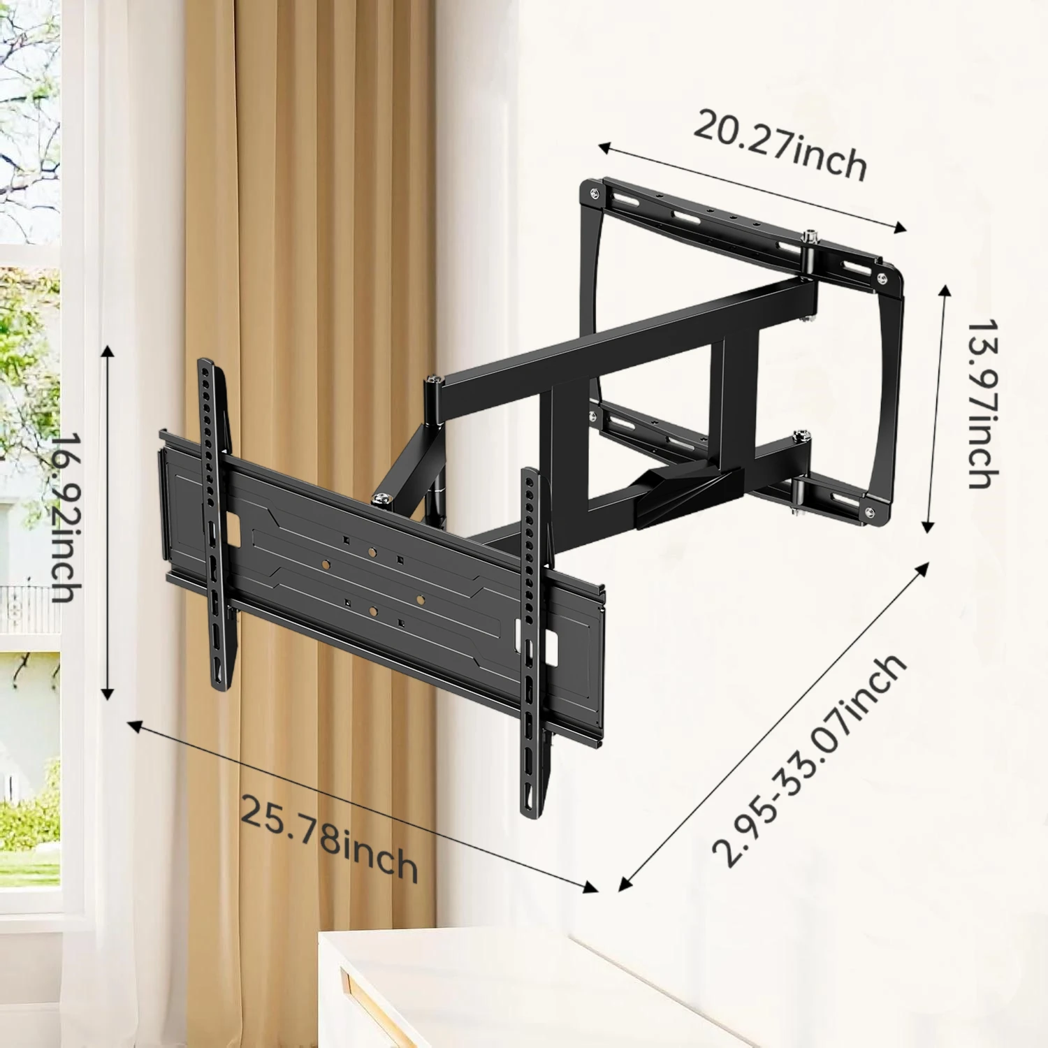 Full Motion TV Wall Mount for 32-75 inch TVs, Corner Articulating TV ...
