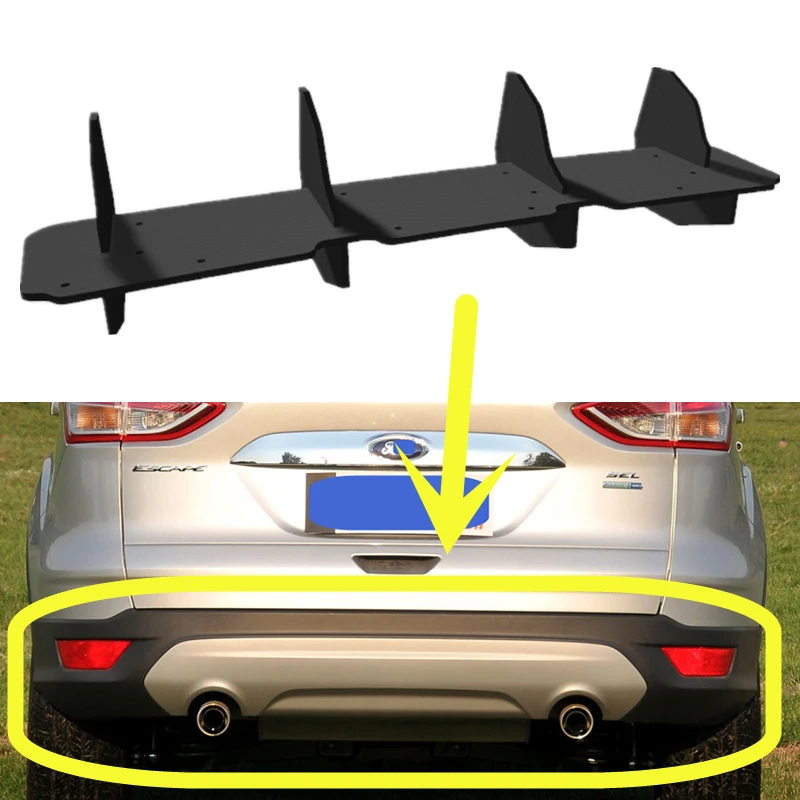 For-Ford-ESCAPE-Kuga-2013-2016-Year-Rear-Diffuser-Bumper-Lips-Spoiler ...