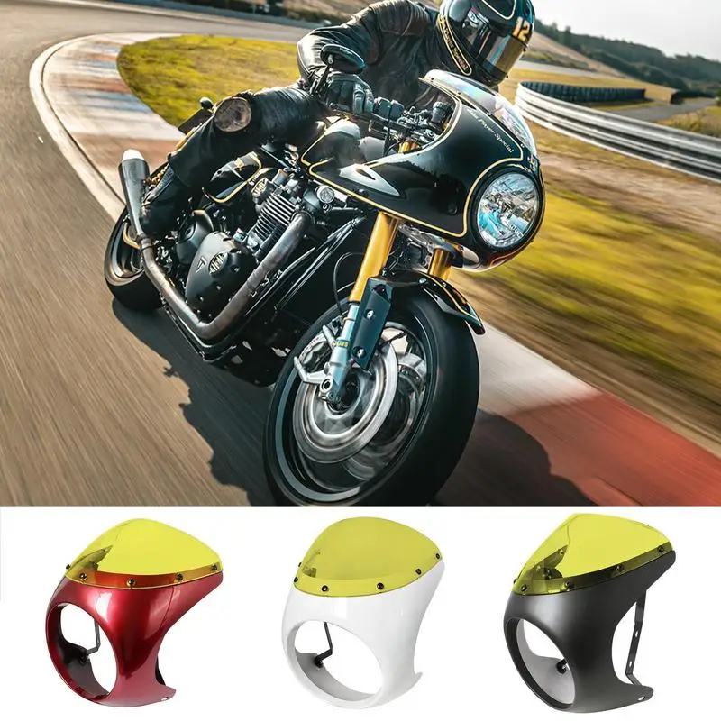 Motorcycle-Front-Headlight-Fairing-Cover-Gloss-Motorbike-Windshield ...