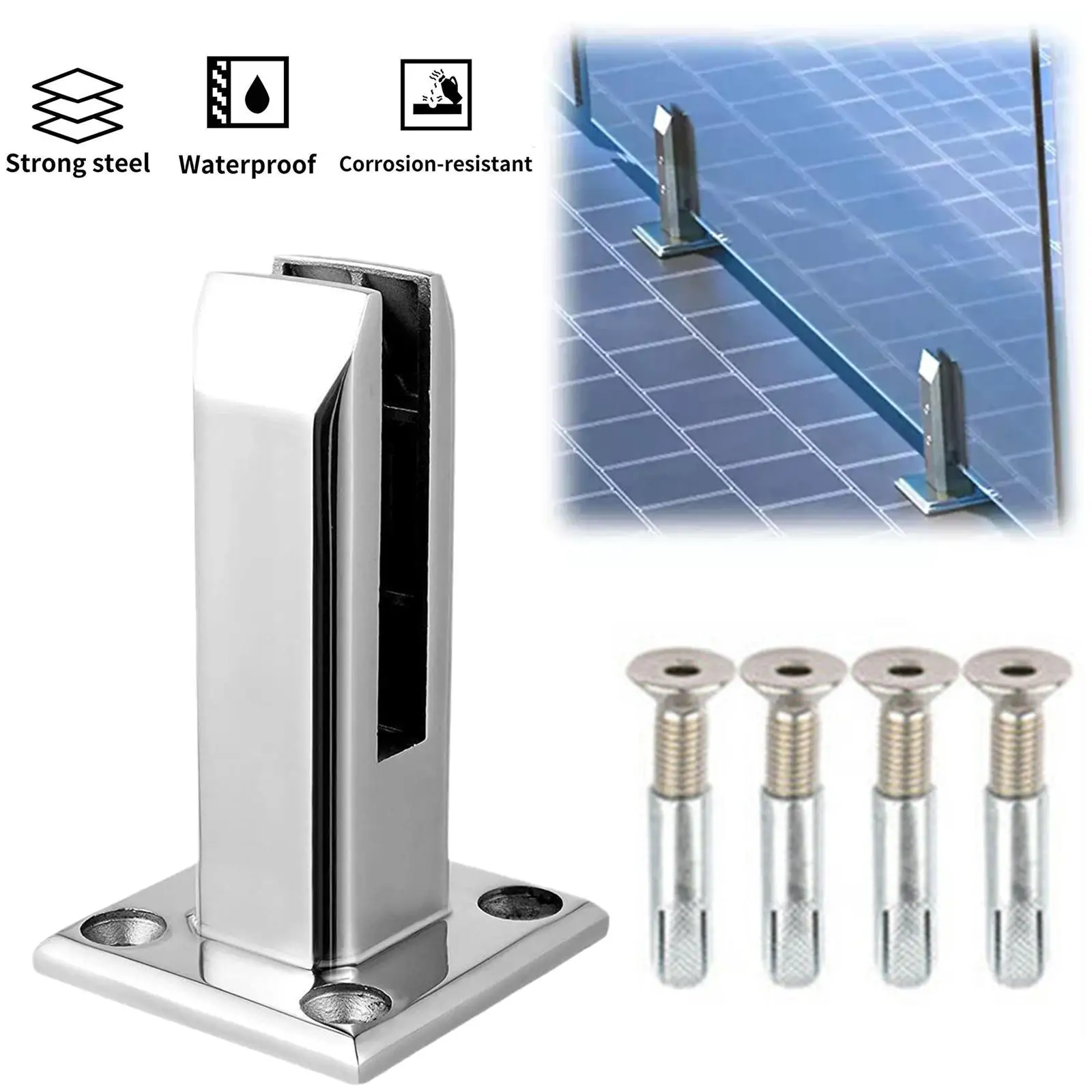 Stainless Steel Glass Clamp Swimming Pool Fence Clip Clamp Stairs Glass ...