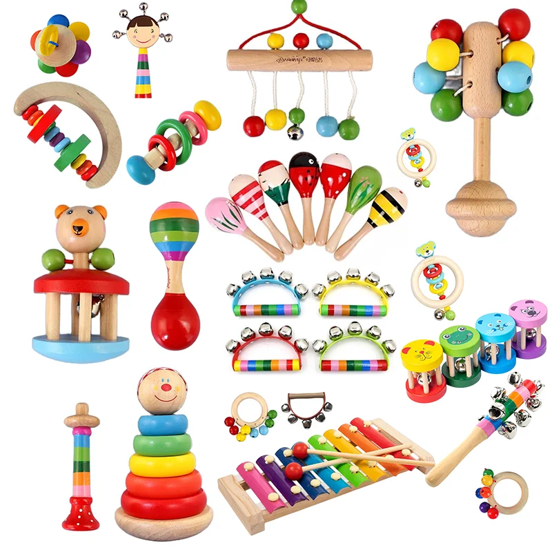 Wooden-Baby-Rattles-Montessori-Toys-Baby-0-12-Months-Make-Sound-Sensory ...