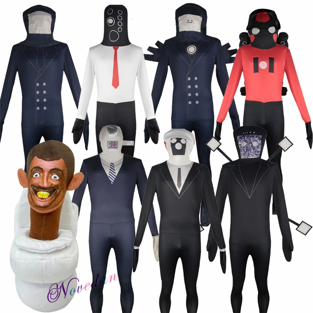 Camara Camera Man vs Skibidi Toilet Costume For Kids Adult TV Monitor ...
