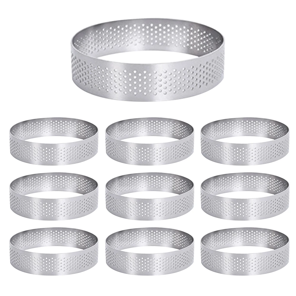 10Pcs-Perforation-Crumpet-Rings-Heat-Resistant-Perforated-Cake-Mousse ...