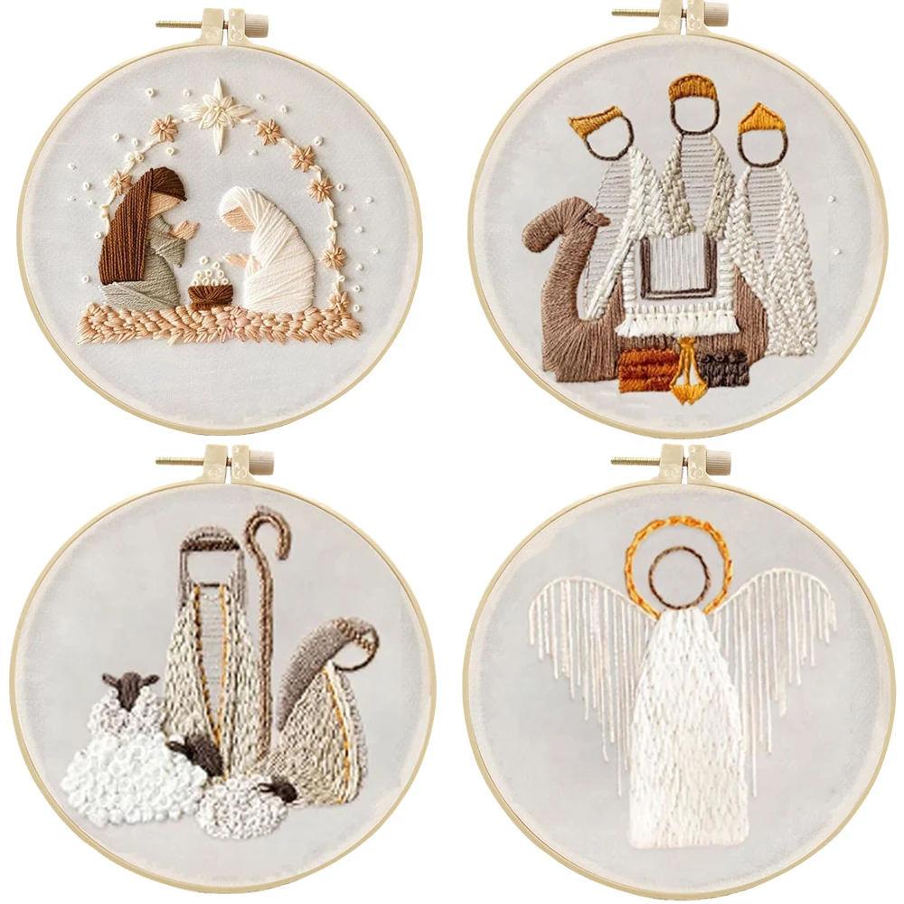 Christmas-Angel-Nativity-Scene-Embroidery-Kit-Set-Cross-Stitch-Kits ...