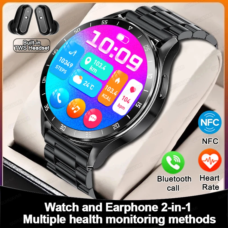 2024-NEW-Sports-Watch-Fashion-Smart-Watch-Men-TWS-Wireless-Stereo-Music ...