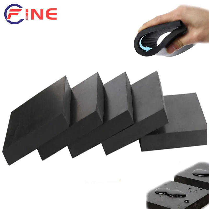Black-Industry-Rubber-Block-Elastic-Anti-Slip-Damping-Gasket-Shockproof ...