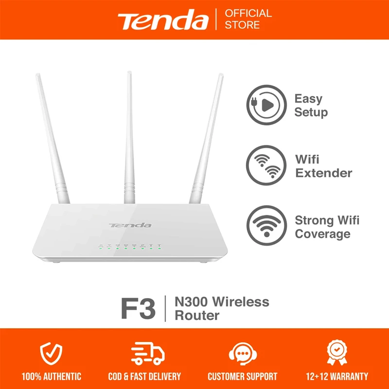 Tenda-F3-N300-300Mbps-Single-Band-Wifi-Router-Access-Point-Range ...