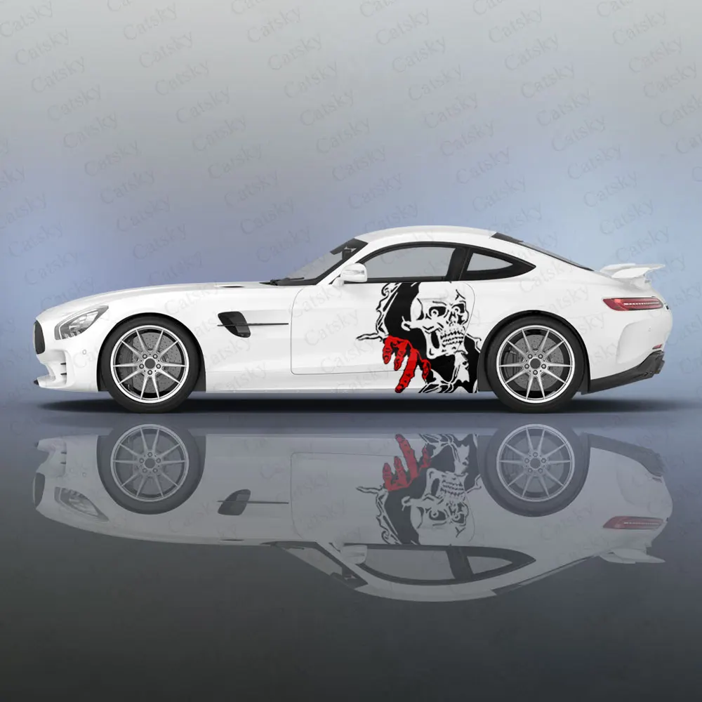 Skull-Art-Car-Body-Stickers-Itasha-Vinyl-Car-Side-Decal-Sticker-Car ...